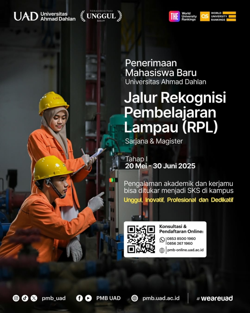 Kuliah jalur Rekognisi Pembelajaran Lampau UAD 2025 - Program Studi PPKn UAD