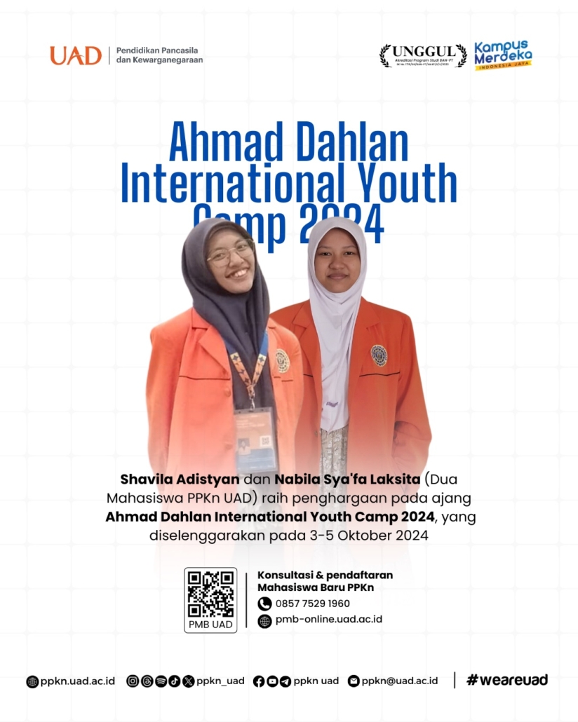 Mahasiswa PPKn UAD, Shavila Adistyan dan Nabila Sya'fa Laksita, Raih Penghargaan di Ahmad Dahlan ...