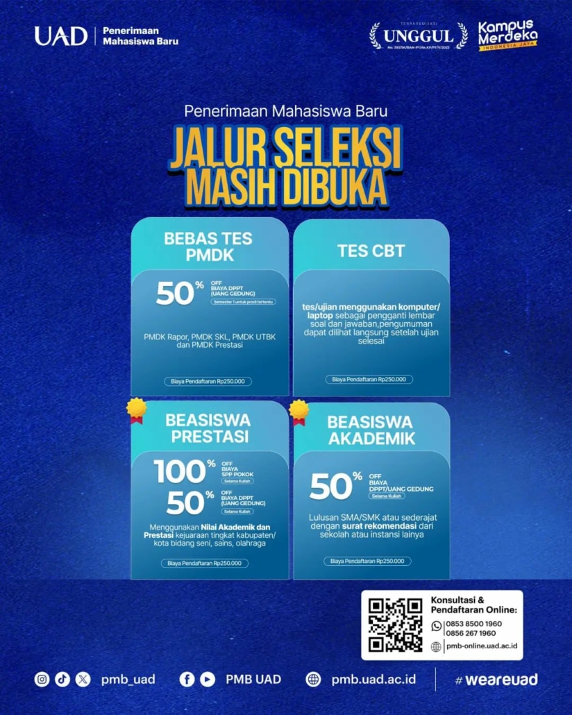 Jalur Seleksi Penerimaan Mahasiswa Baru Masih Dibuka! - Program Studi PPKn UAD