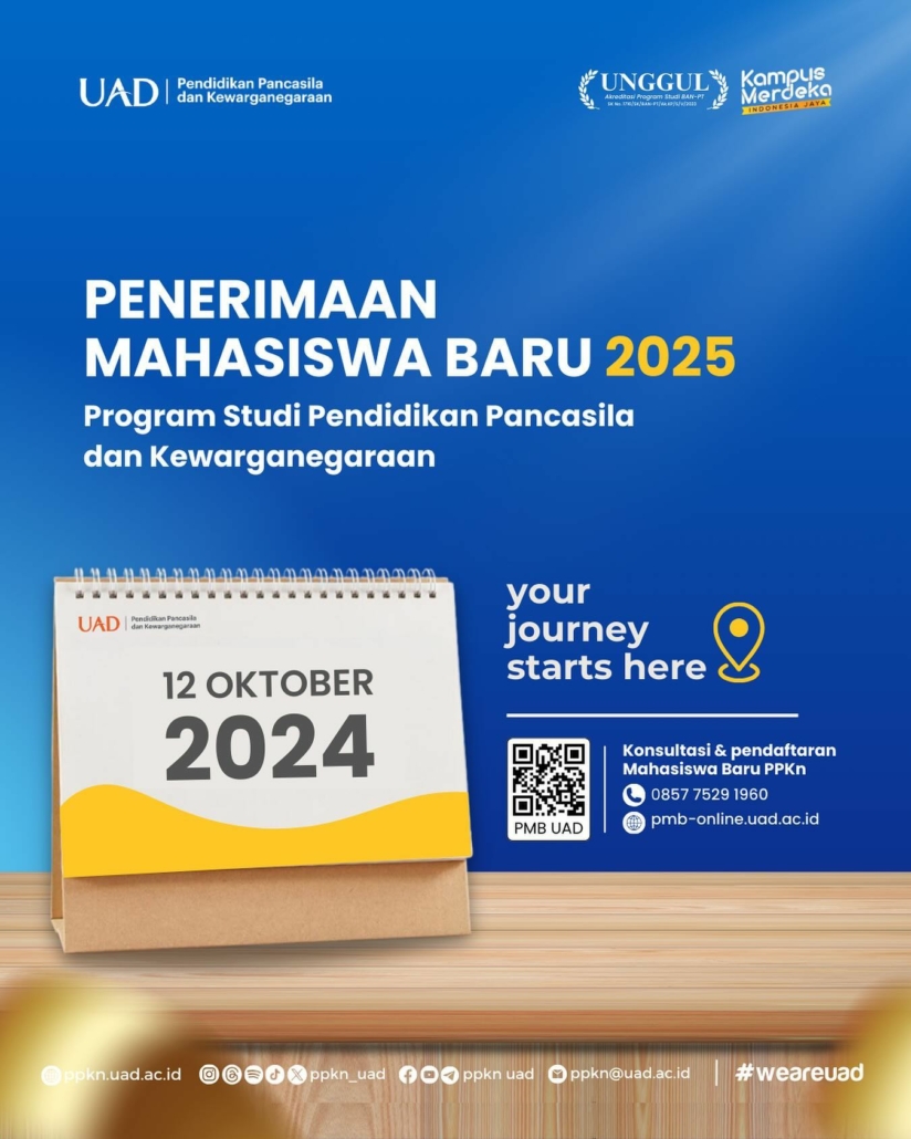 Penerimaan Mahasiswa Baru PPKn UAD 2025 Telah Dibuka! - Program Studi PPKn UAD